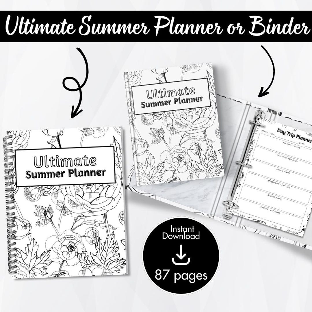 Ultimate Summer Planner Printable Binder 87 Pages Vacation Planner ...