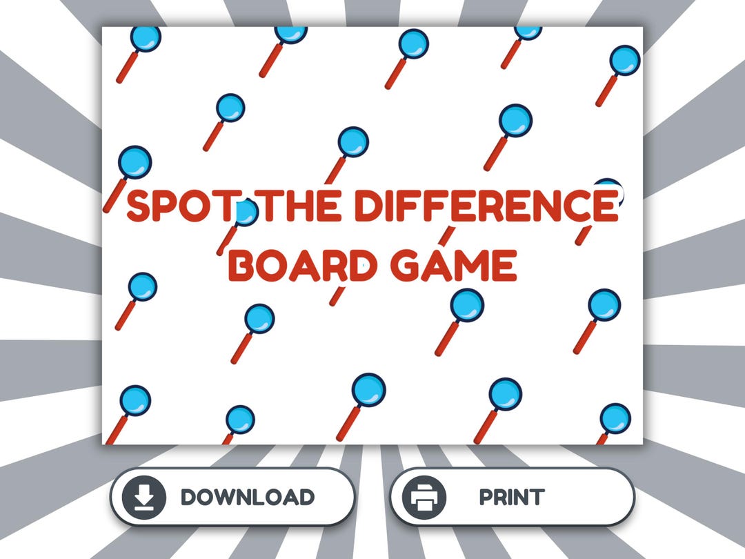 Spot the Difference Printable Board Game for Kids | Fun Observation ...