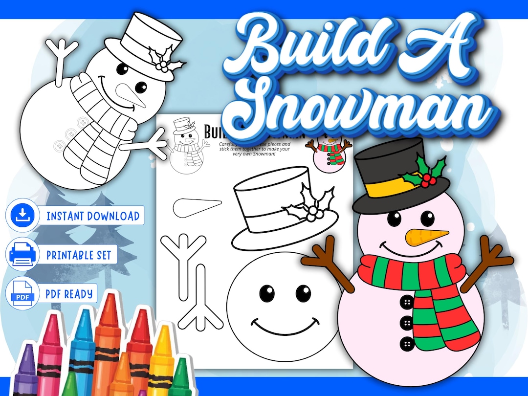 Build a Snowman Printable Craft Template for Kids, Cut and Paste ...