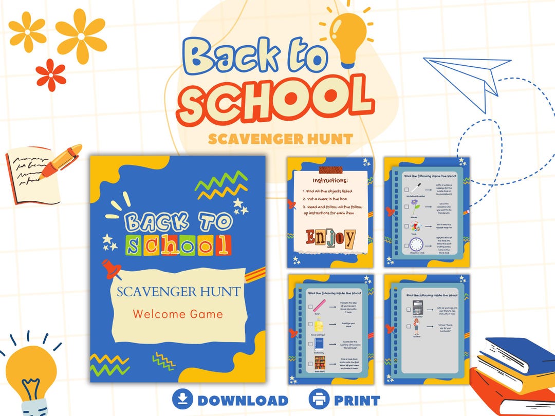 Back to School Scavenger Hunt Printable Classroom Game | First Day ...