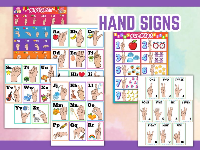 Printable Sign Language Posters for Kids | ASL Alphabet, Numbers ...
