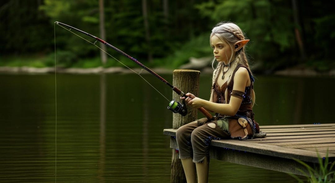 20 Fantasy Fishing Art, Gigi & Nyxling Lake Day, Peaceful Goblin Life ...