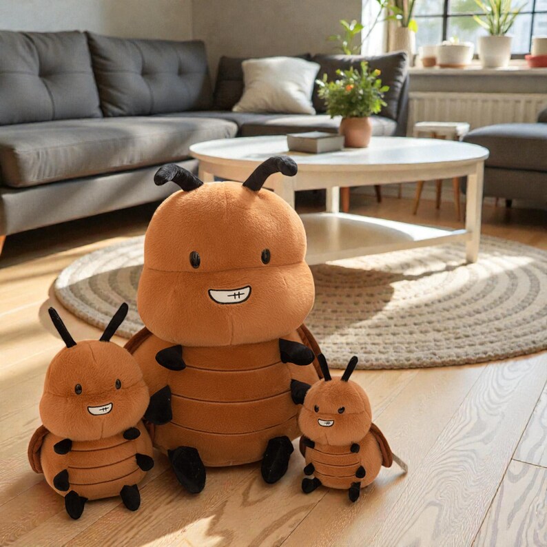 Smiling Bug Plush Toy Cute Kawaii Insect Stuffed Animal Soft Beetle ...