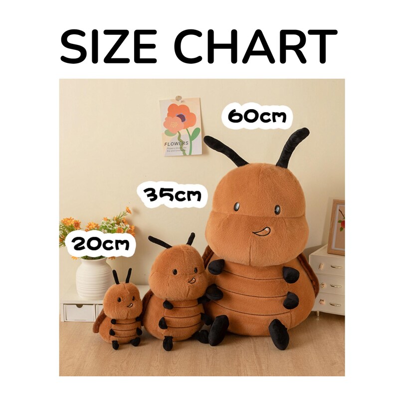 Smiling Bug Plush Toy Cute Kawaii Insect Stuffed Animal Soft Beetle ...