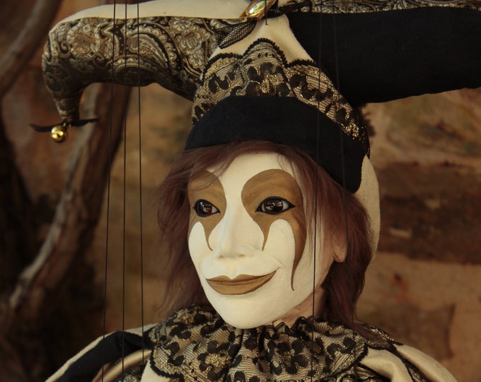 Marionette Jester Puppet Ooak Artdoll Marioneta Títere - Etsy