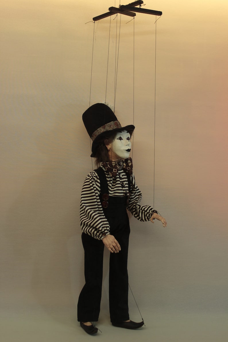 Marionette Mime Marioneta Puppet Ooak Artdoll Títere - Etsy