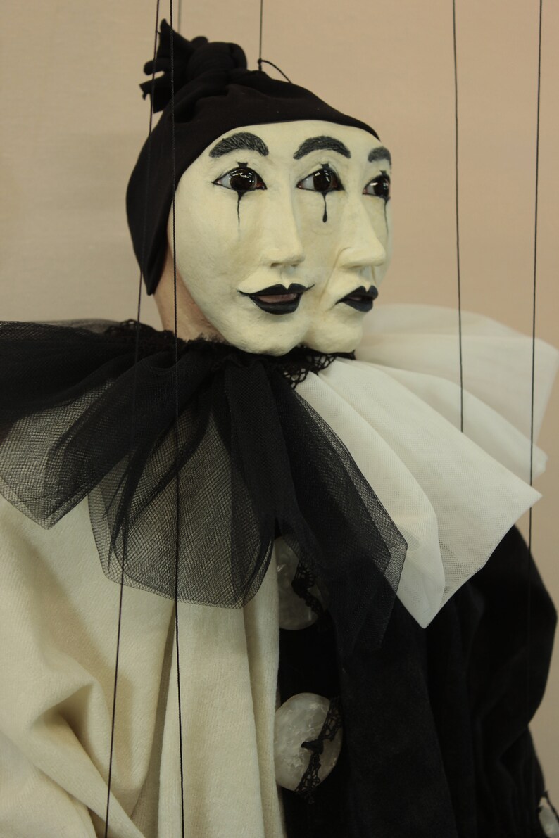 Marionette Pierrot Marioneta Puppet OOAK Artdoll Títere - Etsy
