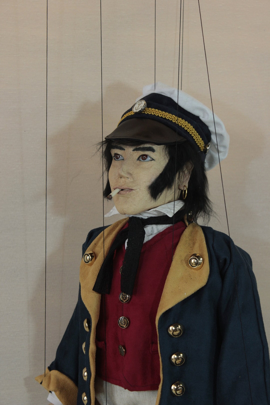 Marionette Corto Maltese Puppet Ooak Artdoll Marioneta Títere - Etsy