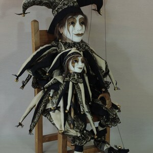 Marionette Jester Puppet Ooak Artdoll Marioneta Títere - Etsy