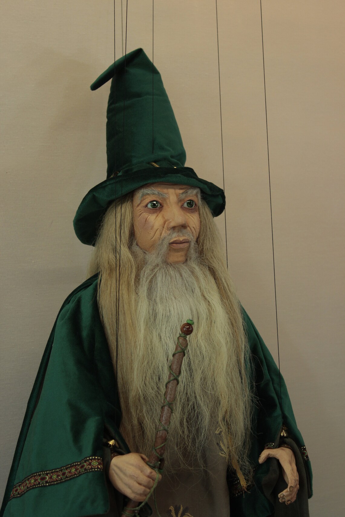 Marionette Green Wizard Marioneta Puppet Ooak Artdoll Títere - Etsy