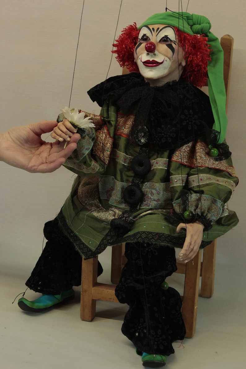 Marionette Clown Marioneta Puppet Ooak Artdoll Títere - Etsy
