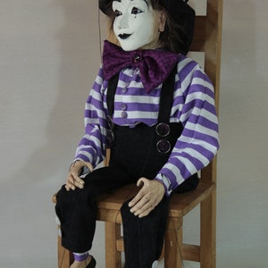Marionette Mime Marioneta Puppet Ooak Artdoll Títere - Etsy