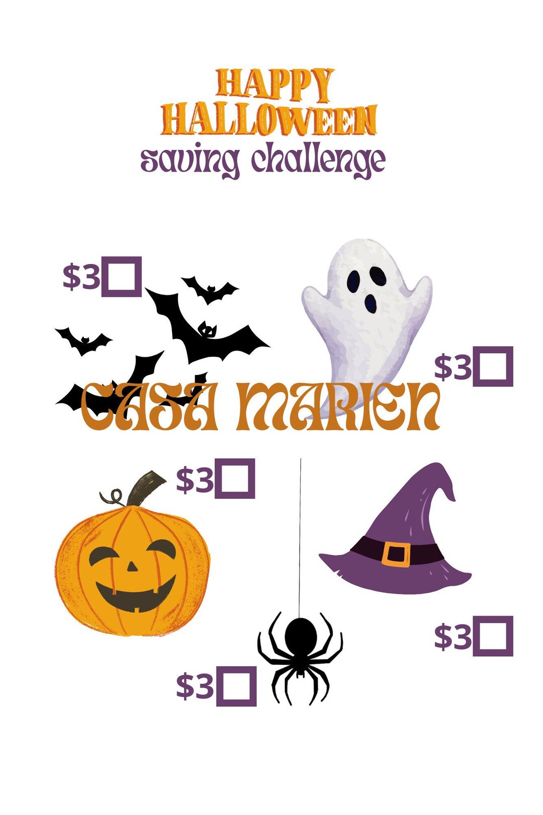 Kids Halloween Savings Challenge – Printable Money Saving Game ...