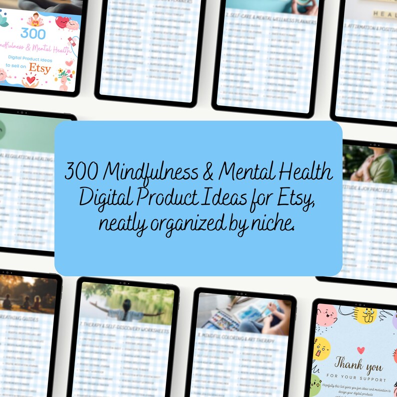 300 Mindfulness & Mental Health Digital Product Ideas for Etsy Sellers ...