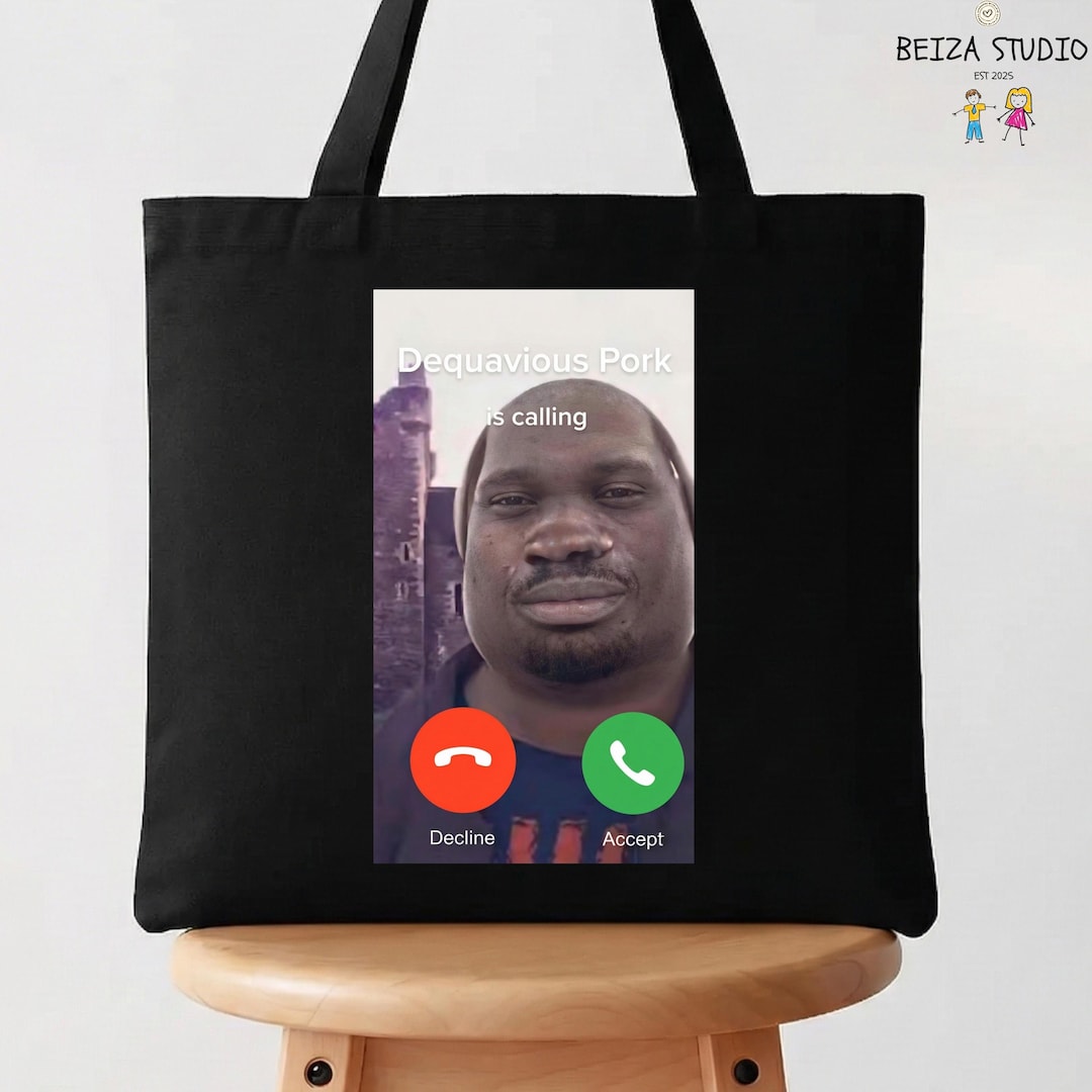 Dequavious Pork is Calling Tote Bag - John Pork Tiktok Meme Canvas Bag ...