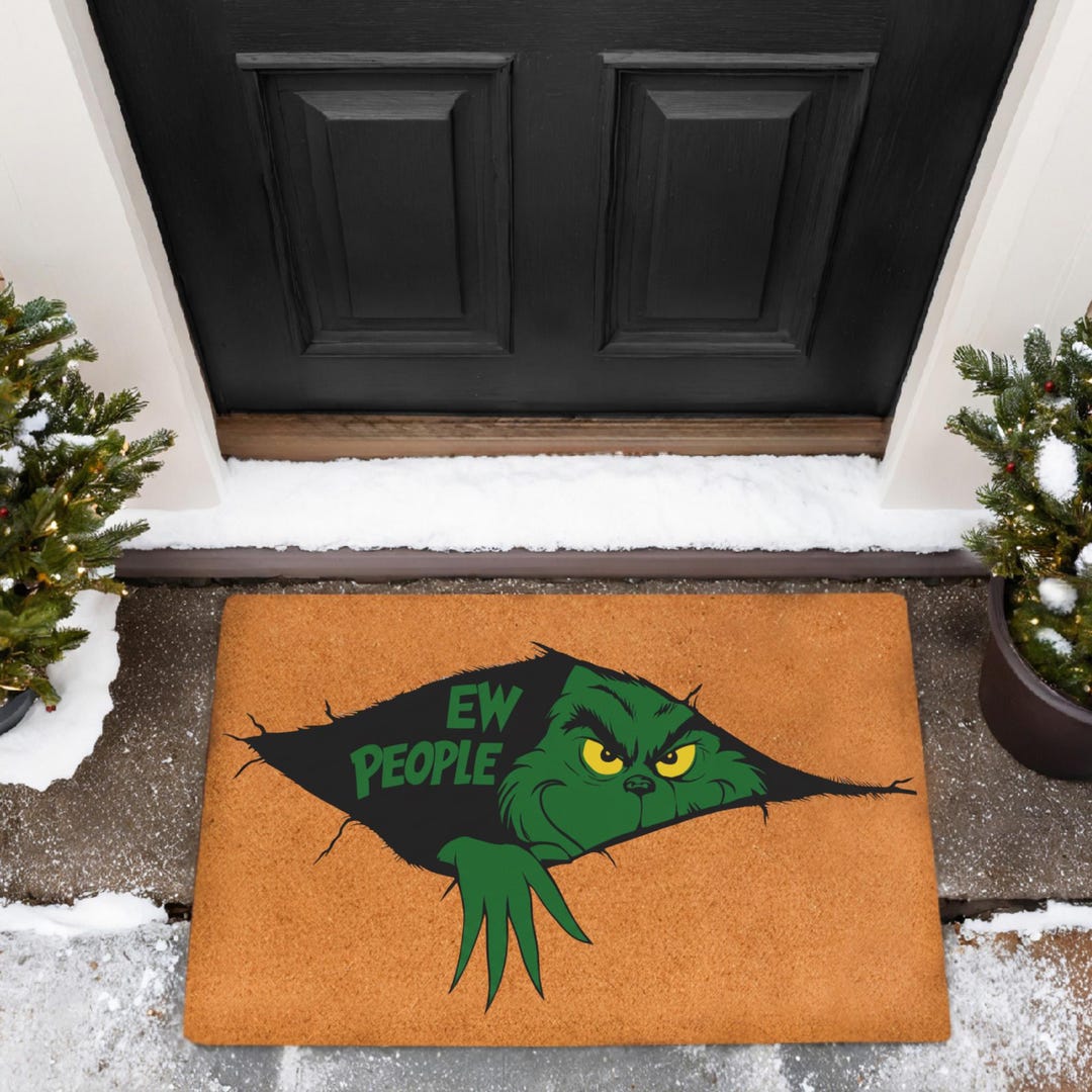 Welcome Grinch Doormat, Christmas Doormat, Grinch Decor, Christmas Gift ...