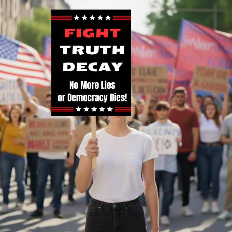 Fight Truth Decay PRINTABLE Protest Poster | No More Lies, Anti Trump ...