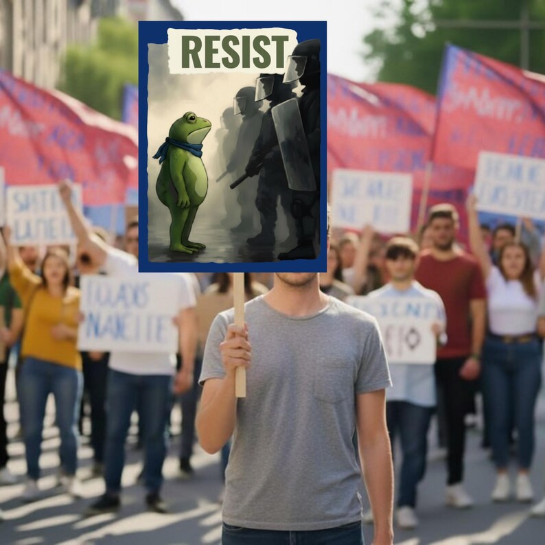 Resist Frog Political Protest Sign - Social Justice Yard Sign for ...