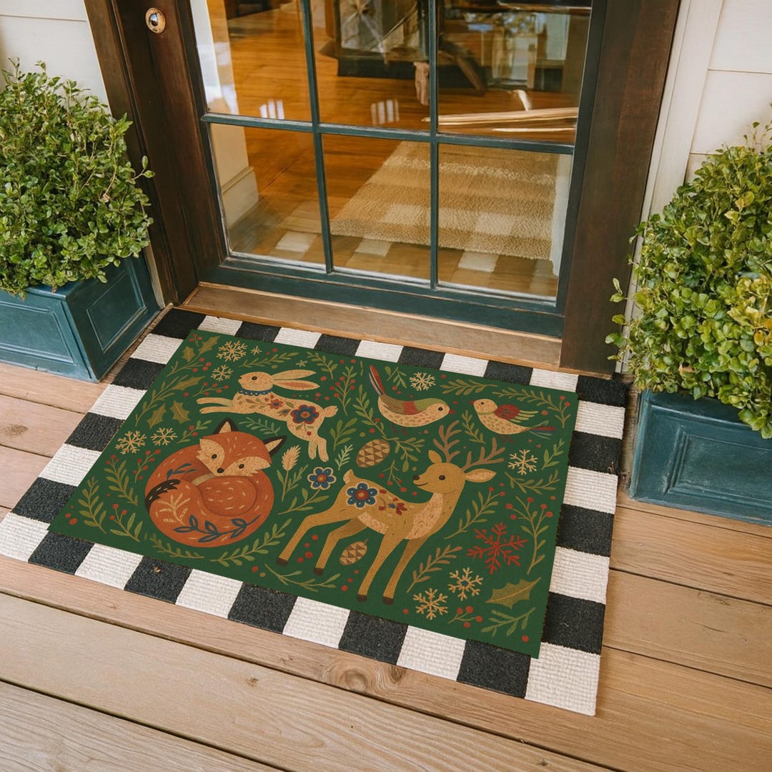 Christmas Reindeer Welcome Mat,merrychristmas Decor,housewarming Gift ...