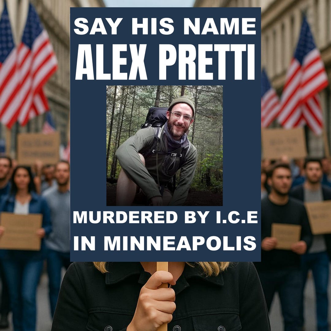 Justice for Alex Pretti Protest Sign, Anti ICE Activism Poster, Social ...