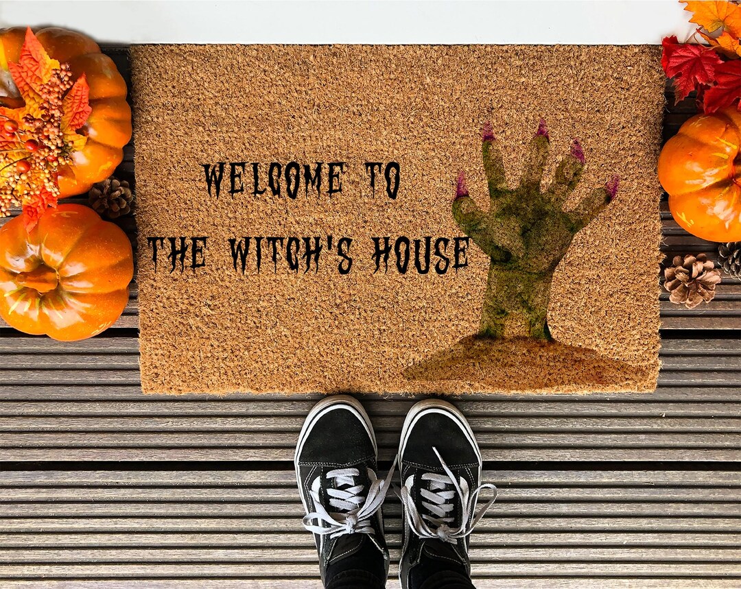 Welcome to the Witch's House Doormat, Spooky Halloween Door Mat, Funny ...