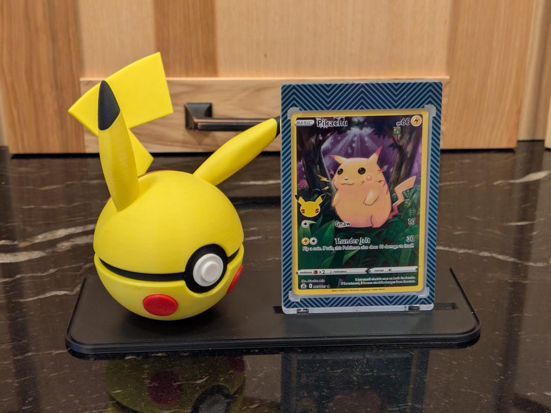 Pikachu 25th Anniversary Card Display: Celebrations Holofoil, Pokéball ...