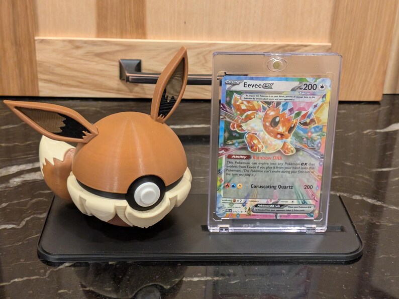 Eevee Ex Prismatic Evolutions Card Display: Magnetic Case, 3D Pokéball ...
