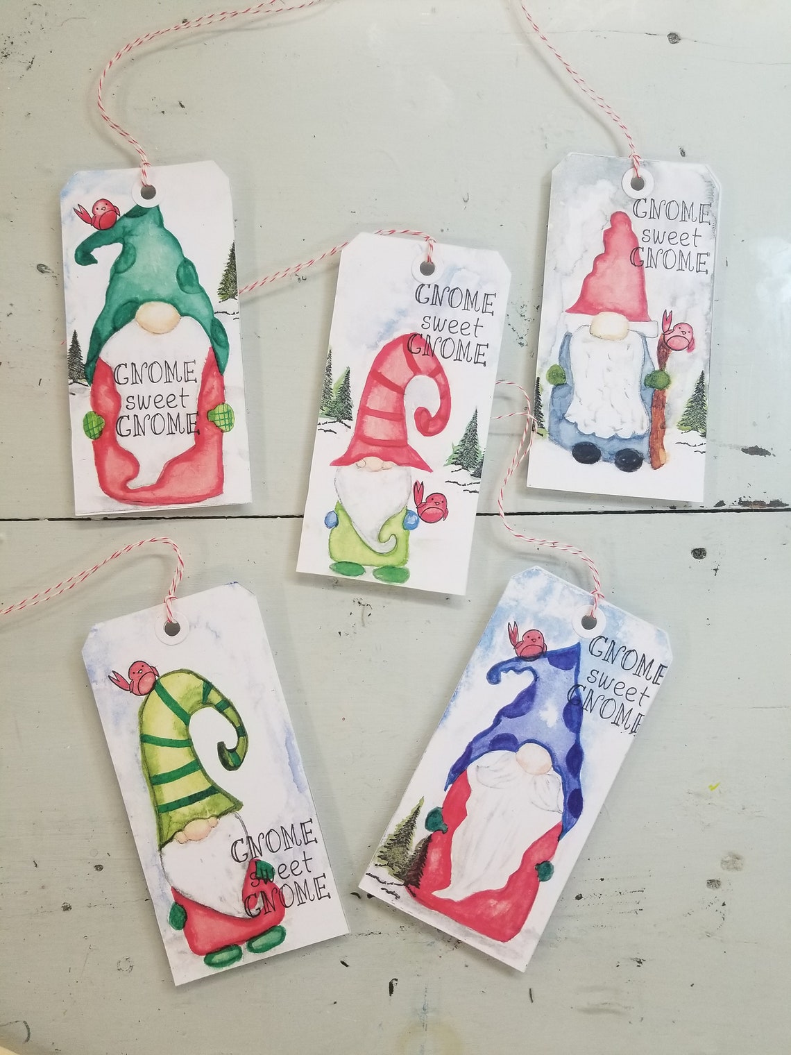 Gnome Gift Tags Set of 5 Gnomes Christmas Gift Gift Tags - Etsy