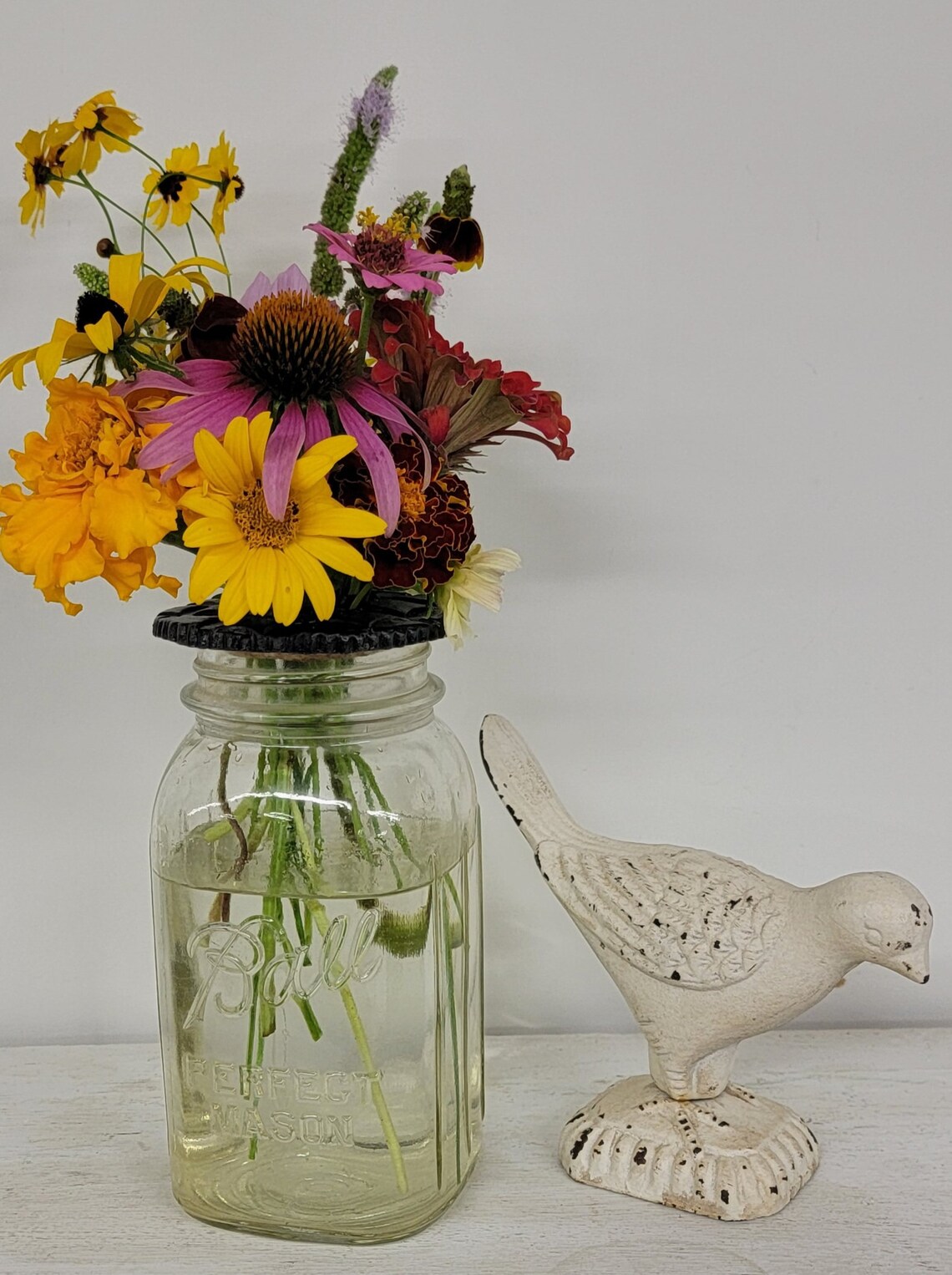 Ceramic Flower Frog Mason Jar Vase Topper Centerpiece Flower Arranging ...