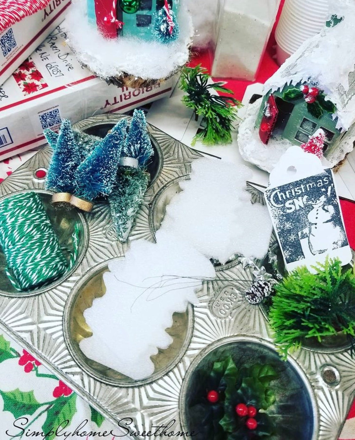 DIY Putz Style House KIT 5 Inches Tall Little Glitter House | Etsy