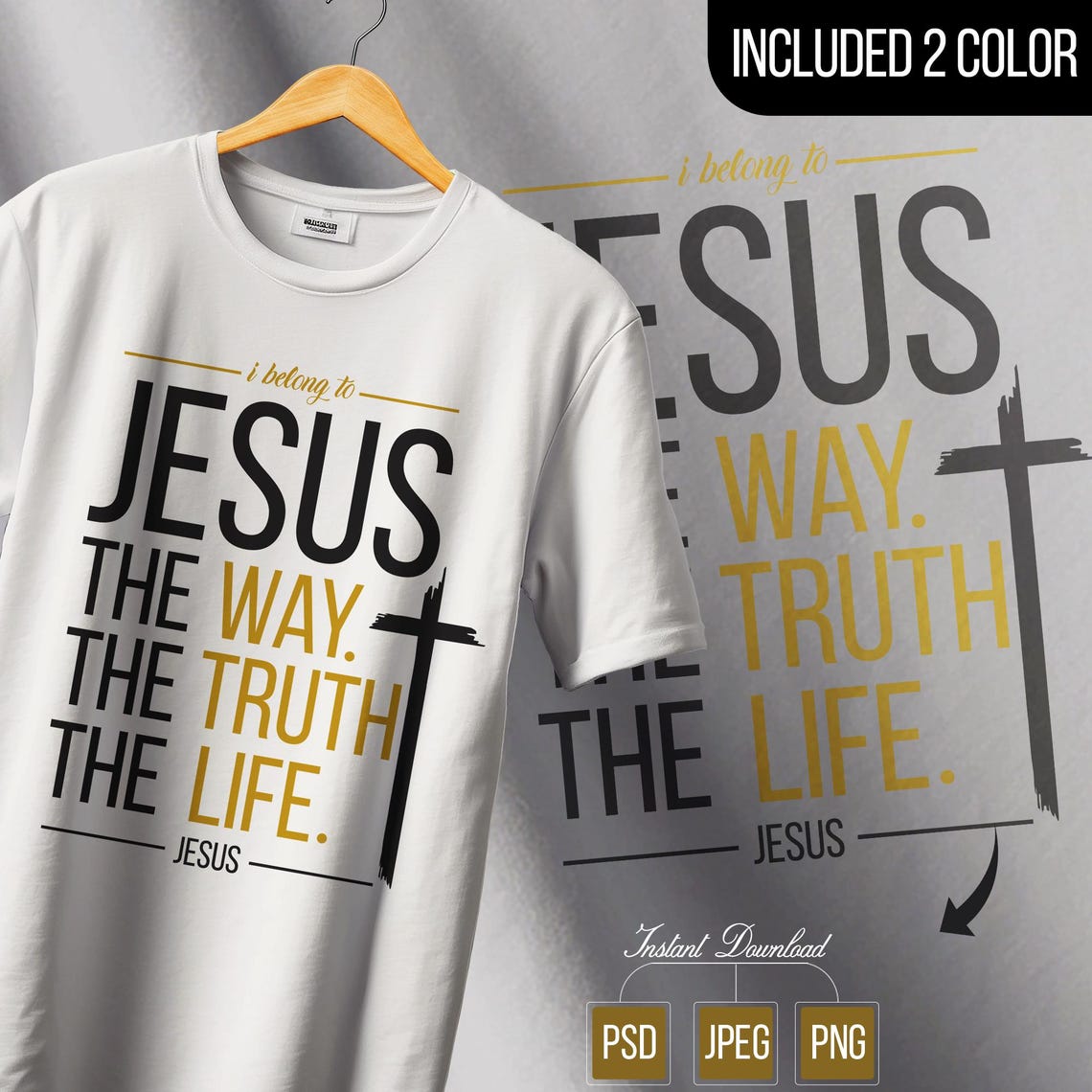 Jesus T-shirt Design: Bible Verse, Religious PNG PSD JPEG (digital ...