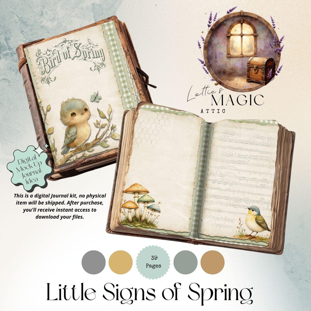 Little Signs of Spring | Woodland Storybook Junk Journal Kit| With ...