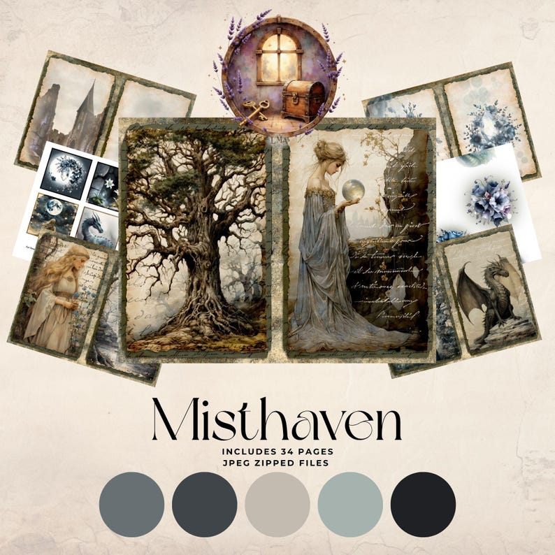 Misthaven Junk Journal Kit | Mystic Printable Pages | Fantasy Ephemera ...