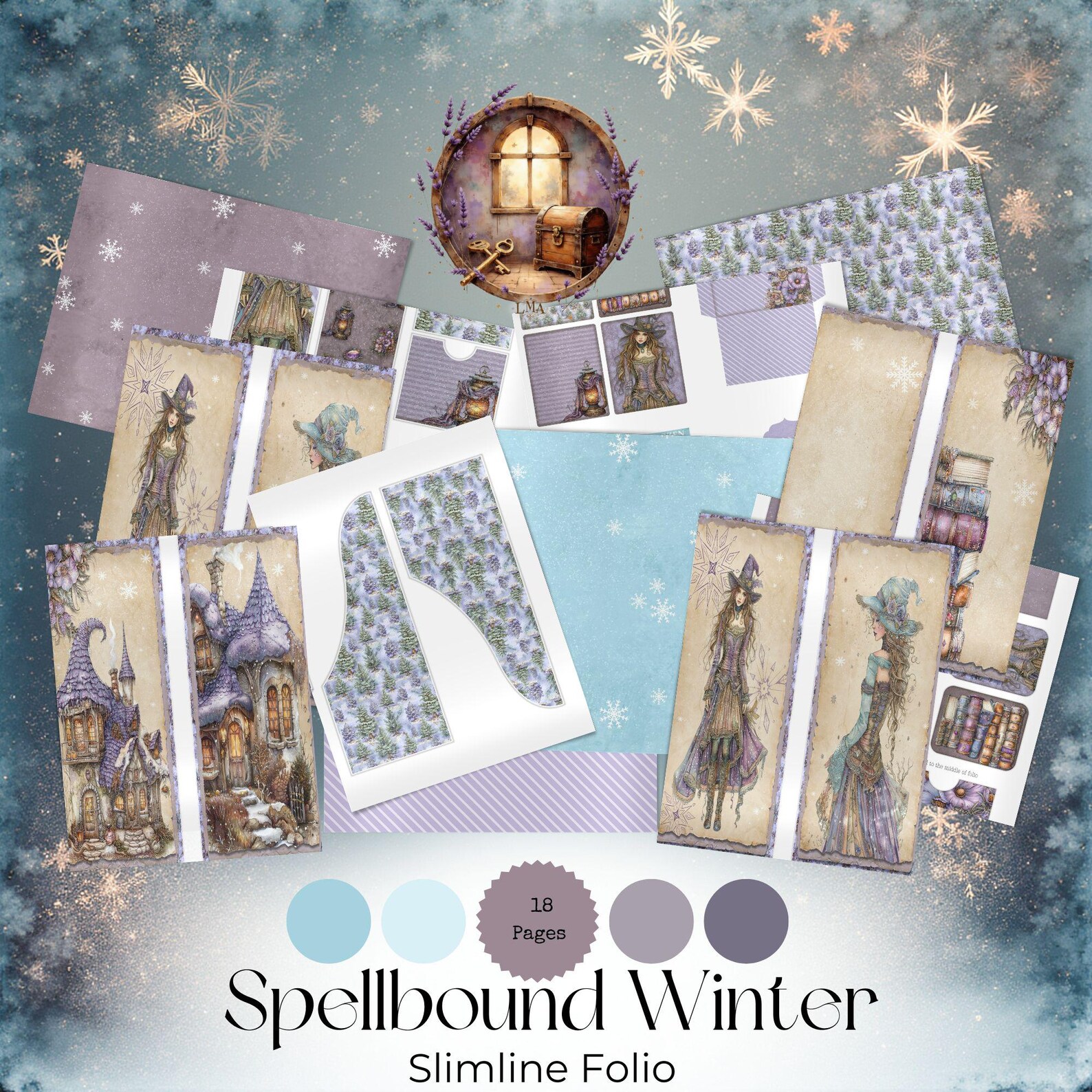 Spellbound Winter Slimline Folio Kit | Winter Witch Junk Journal ...