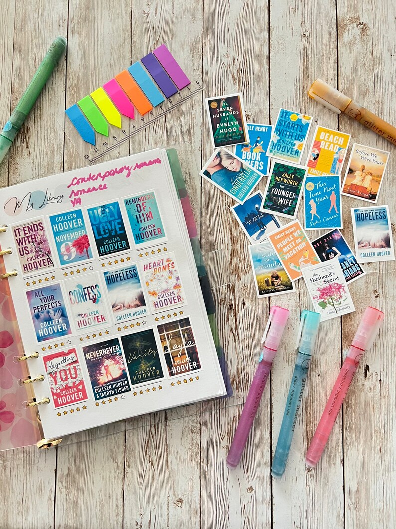 Waterproof Hand-cut Custom Book Cover Vinyl Matte Stickers for - Etsy