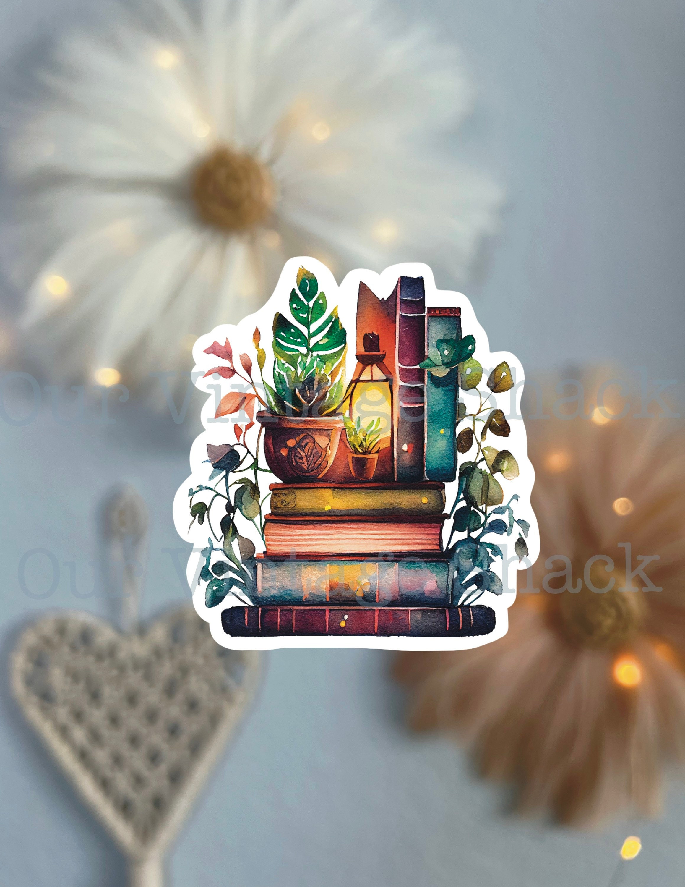 Boho Vintage Bookshelves Vinyl Sticker Sheets Book Lovers - Etsy