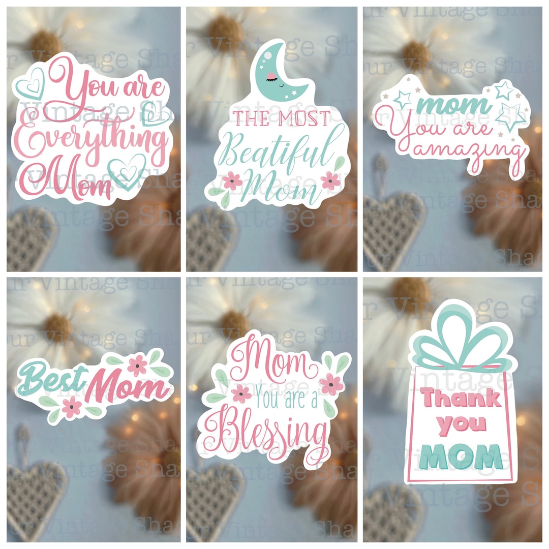 Happy Mother’s Day Vinyl Matte, Glossy, Holographic Stickers, Best Mom ...
