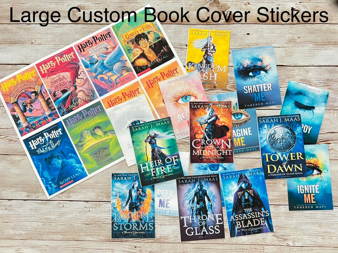 Large Size, 8 Waterproof Custom Book Cover Stickers for Book Journals ...