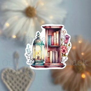 Vintage Boho Book Stack Vinyl Stickers Readers, Book Lovers, Book Nerds ...