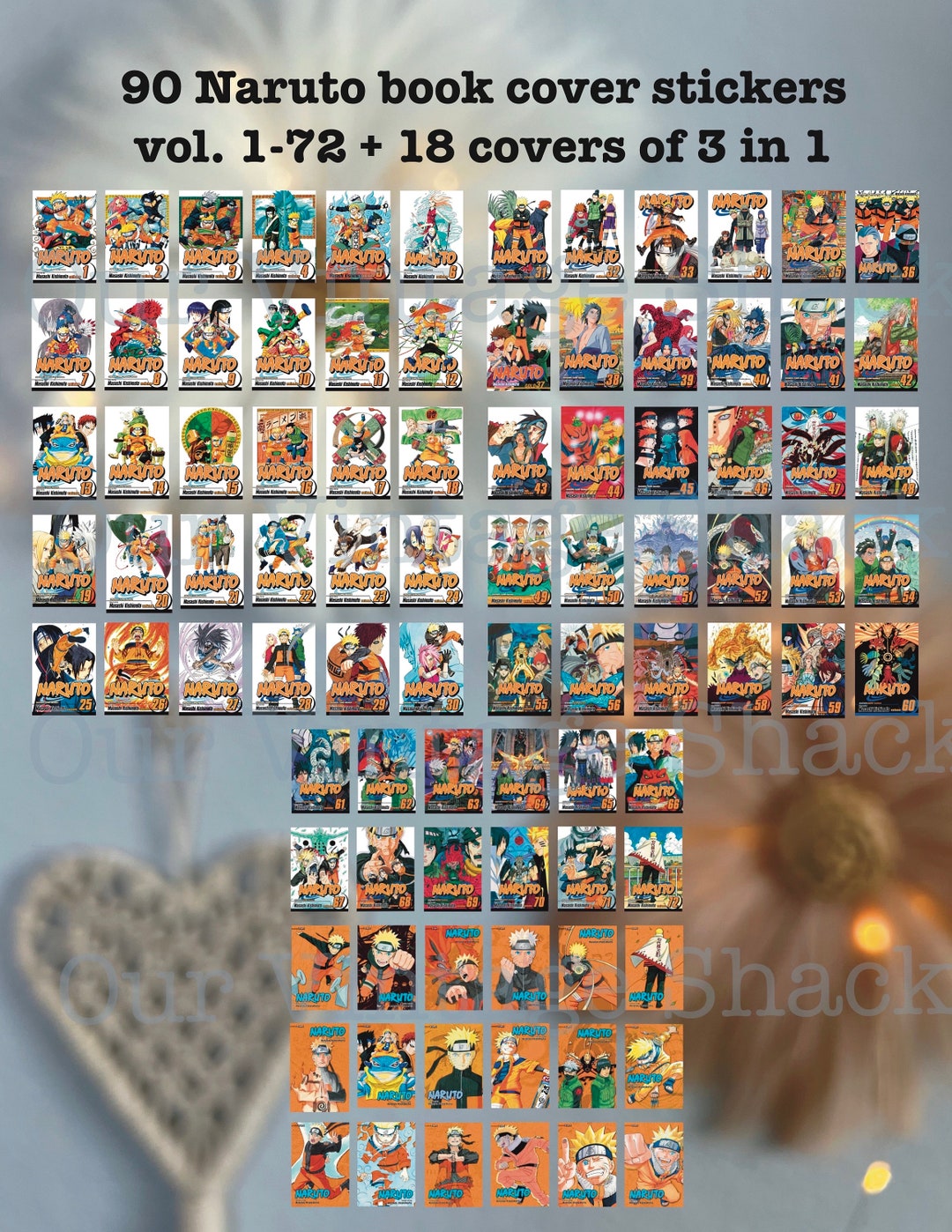 Premade Manga 90 Naruto Book Cover Stickers for Book Journals - Etsy