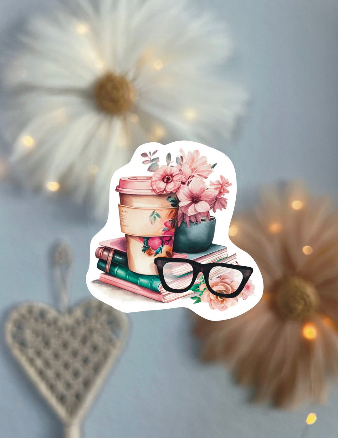 Books and Coffee, Tea, Vinyl Stickers Readers, Book Lovers, Book Nerds ...