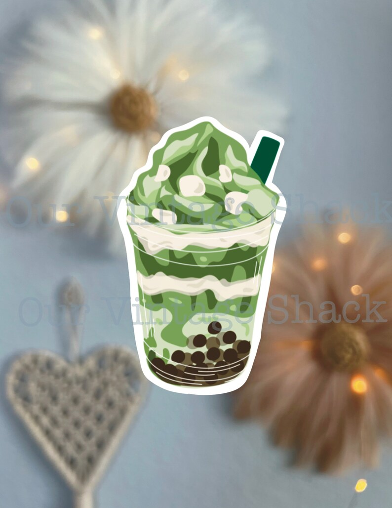 Bubble Tea Boba Tea Watercolor Vinyl Matte or Glossy - Etsy