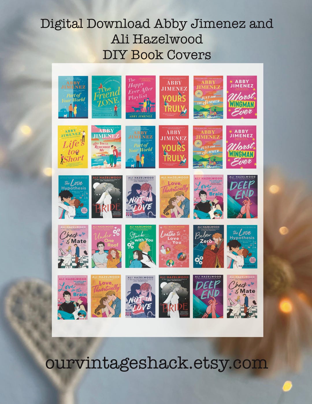 Front Cover Digital Download Abby Jimenez and Ali Hazelwood Book Covers ...