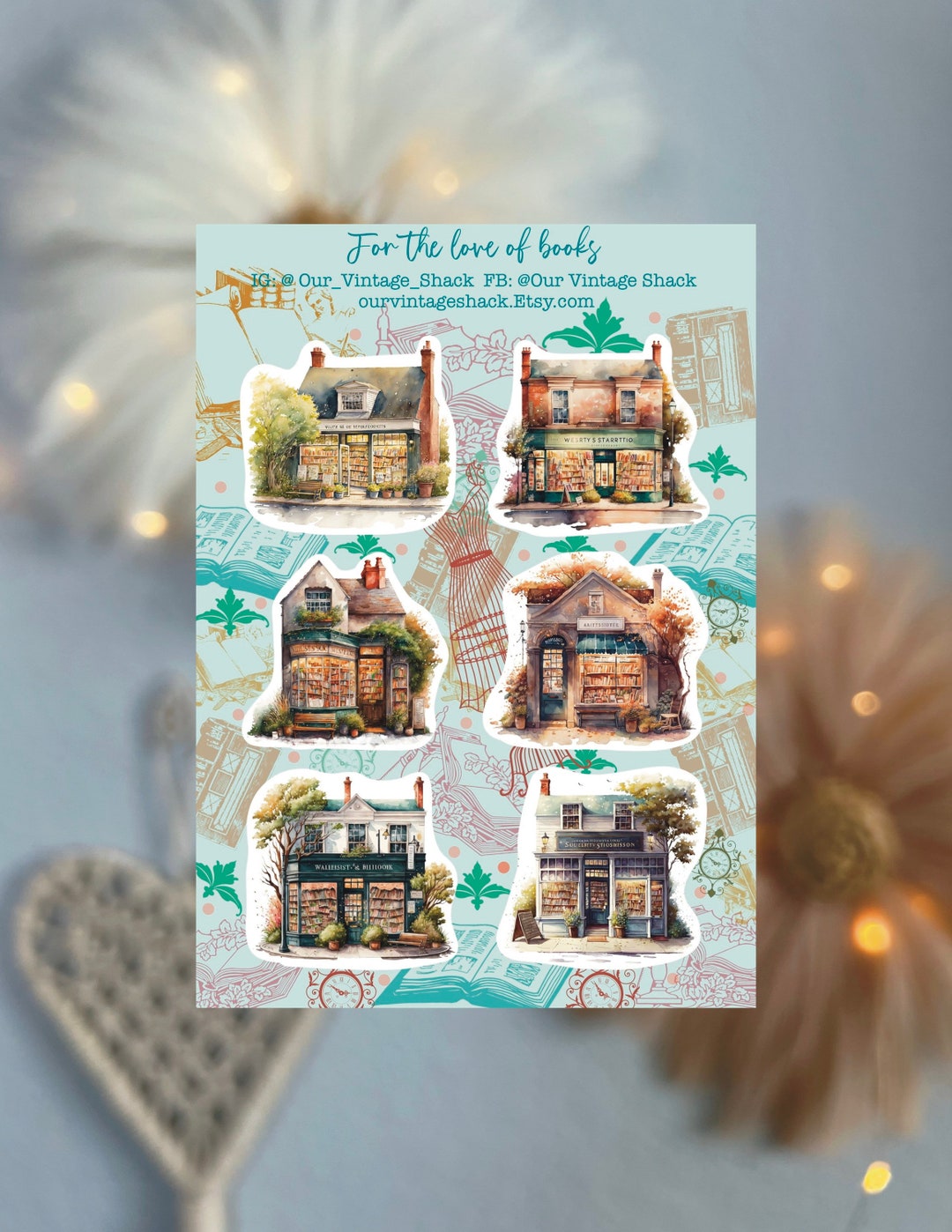 Bookstore Vinyl Sticker Sheets, Book Lovers, Library, Book Shop, Vinyl ...