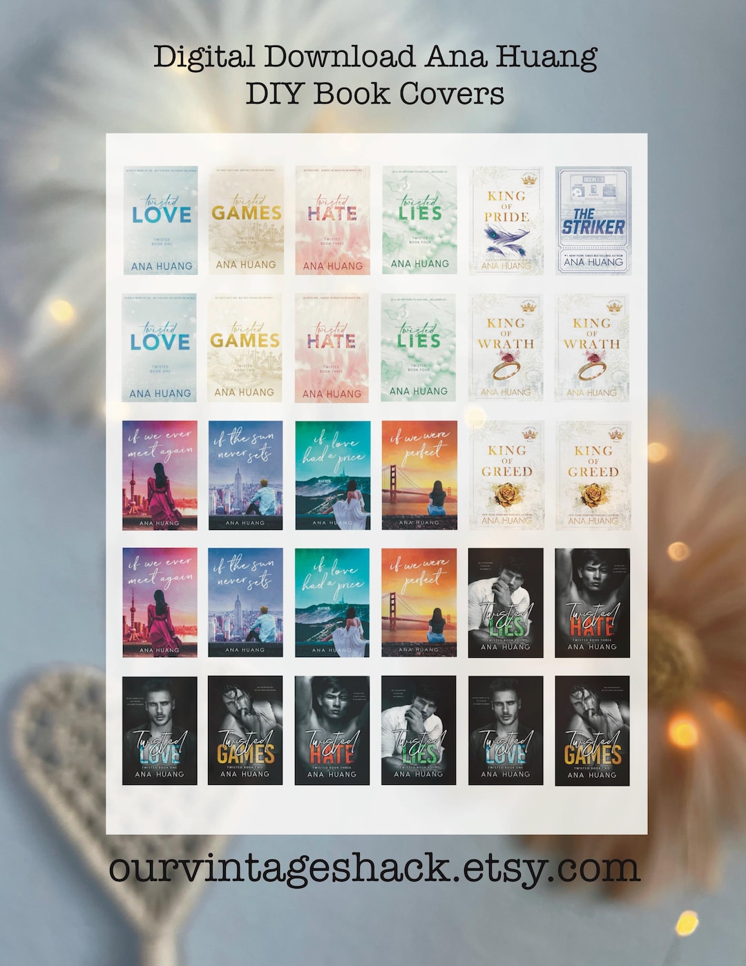 Front Cover Digital Download Ana Huang Book Covers - Etsy