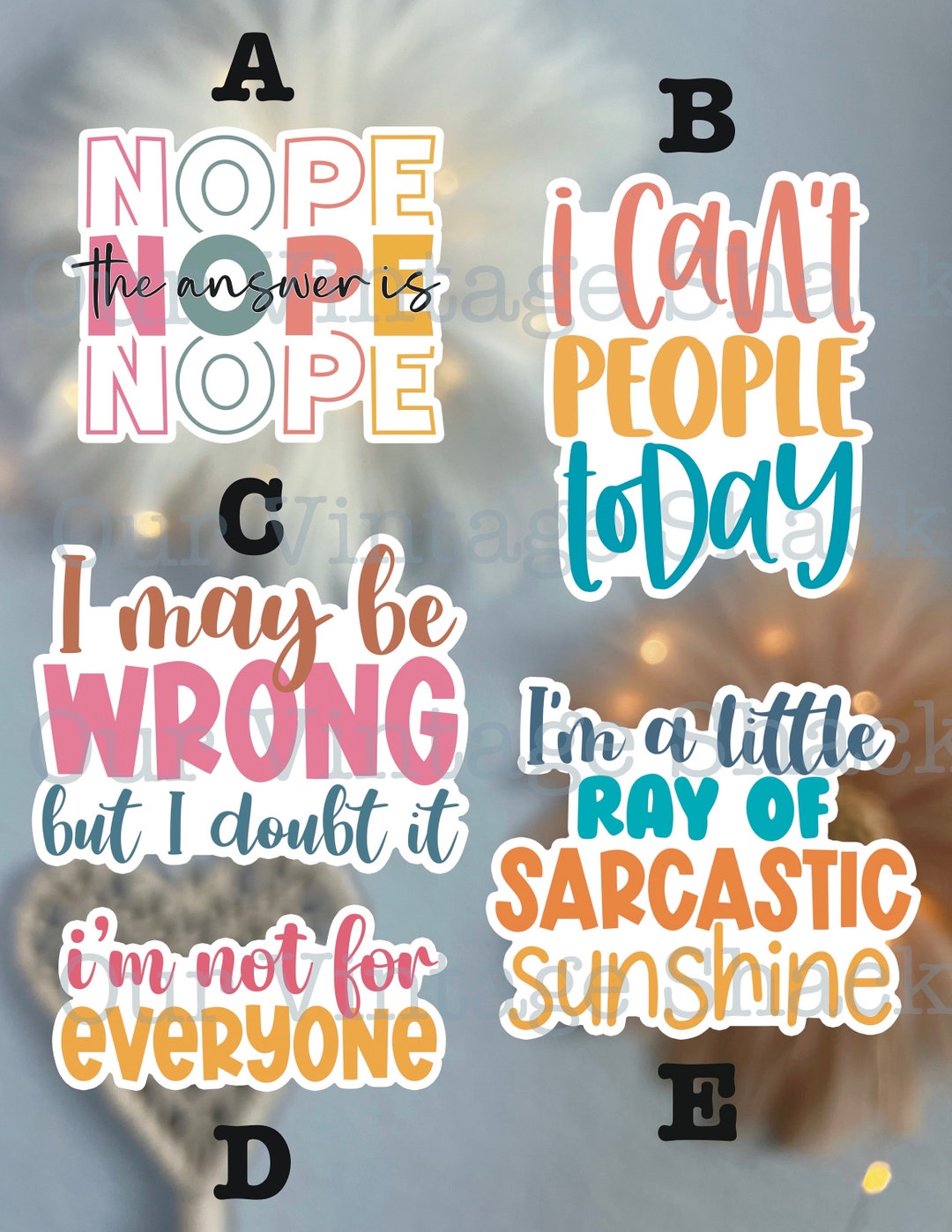 Sarcastic Quotes Vinyl Stickers, Tumblers, Planners, Laptops, Kindle ...