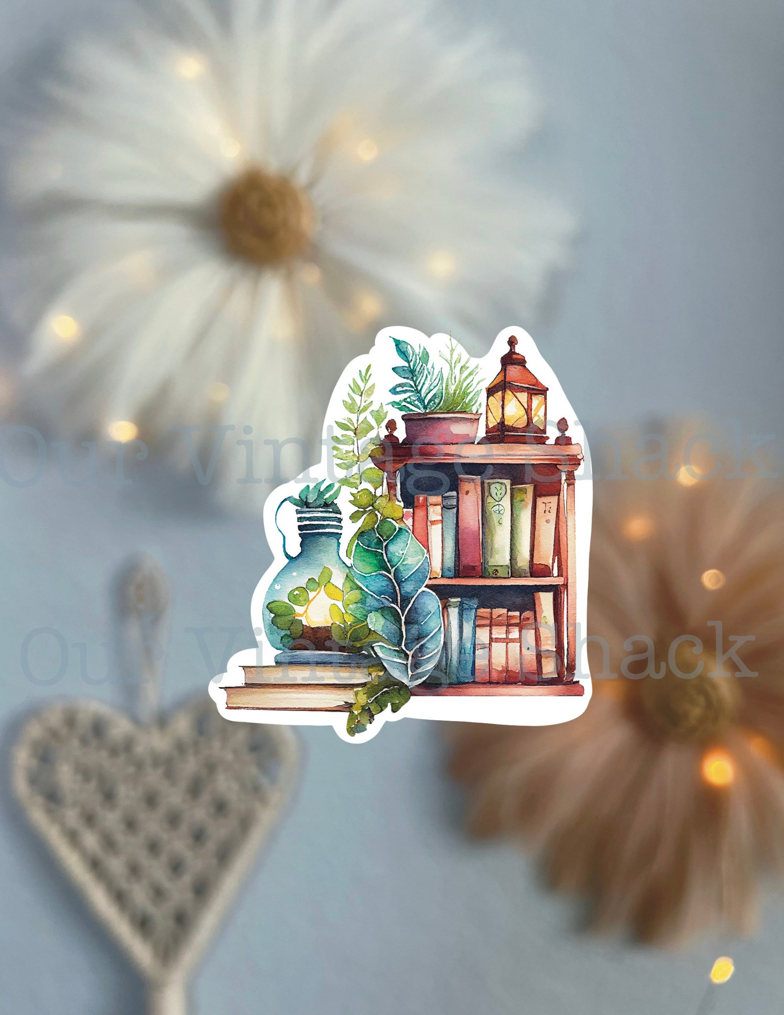 Boho Vintage Bookshelves Vinyl Sticker Sheets Book Lovers - Etsy