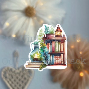 Boho Vintage Bookshelves Vinyl Sticker Sheets, Book Lovers, Butterflies ...