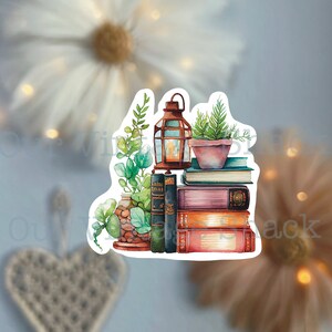 Boho Vintage Bookshelves Vinyl Sticker Sheets, Book Lovers, Butterflies ...