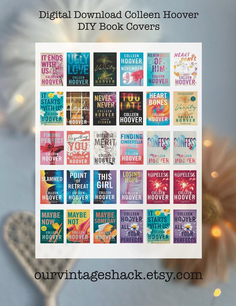 Front Cover Digital Download Colleen Hoover Book Covers - Etsy
